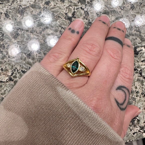Avon | Jewelry | Vintage Avon Gold Ring With Green Gemstone | Poshmark